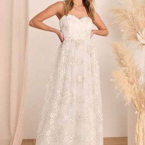 Lulus | Dresses | Beautiful Floral Wedding Dress | Poshmark